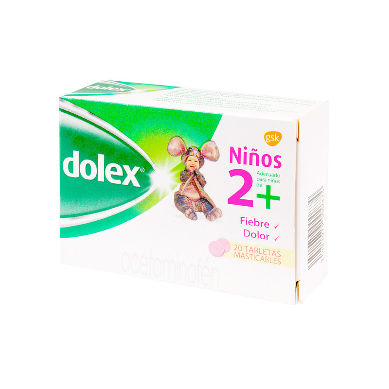 DOLEX PEDIATRICO 20 TABLETAS MASTICABLE