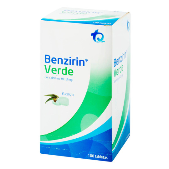 BENZIRIN VERDE EUCALIPTO 100 TABLETAS(A)