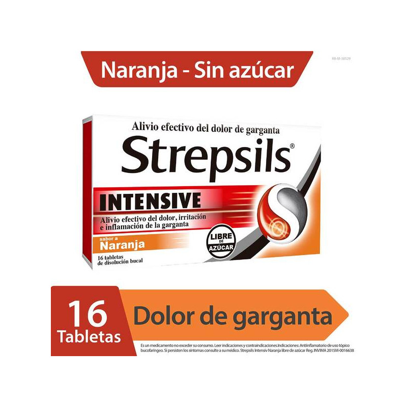 STREPSILS INTENS.NARANJA SIN AZUC.16 TBS