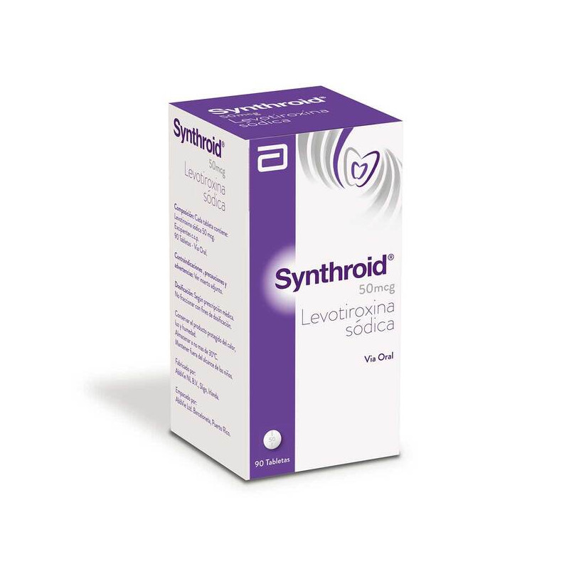 SYNTHROID 50 MCG FRASCO 90 TABLETAS