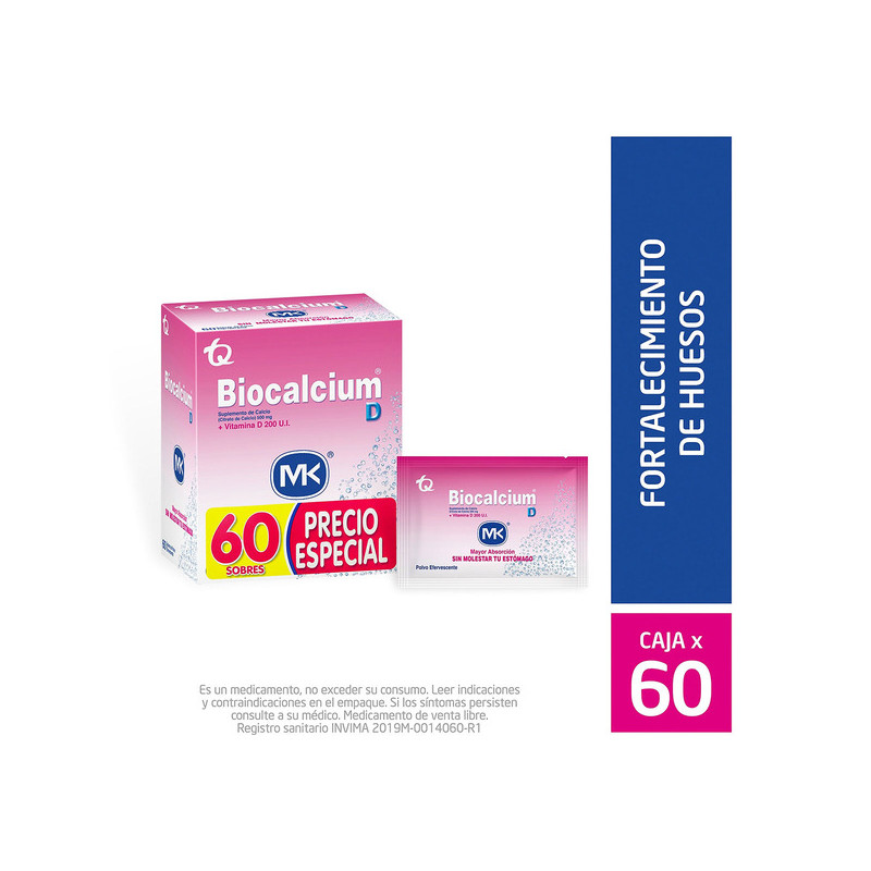 BIOCALCIUM D POLVO 500 MG 60 SBS P.ESPEC